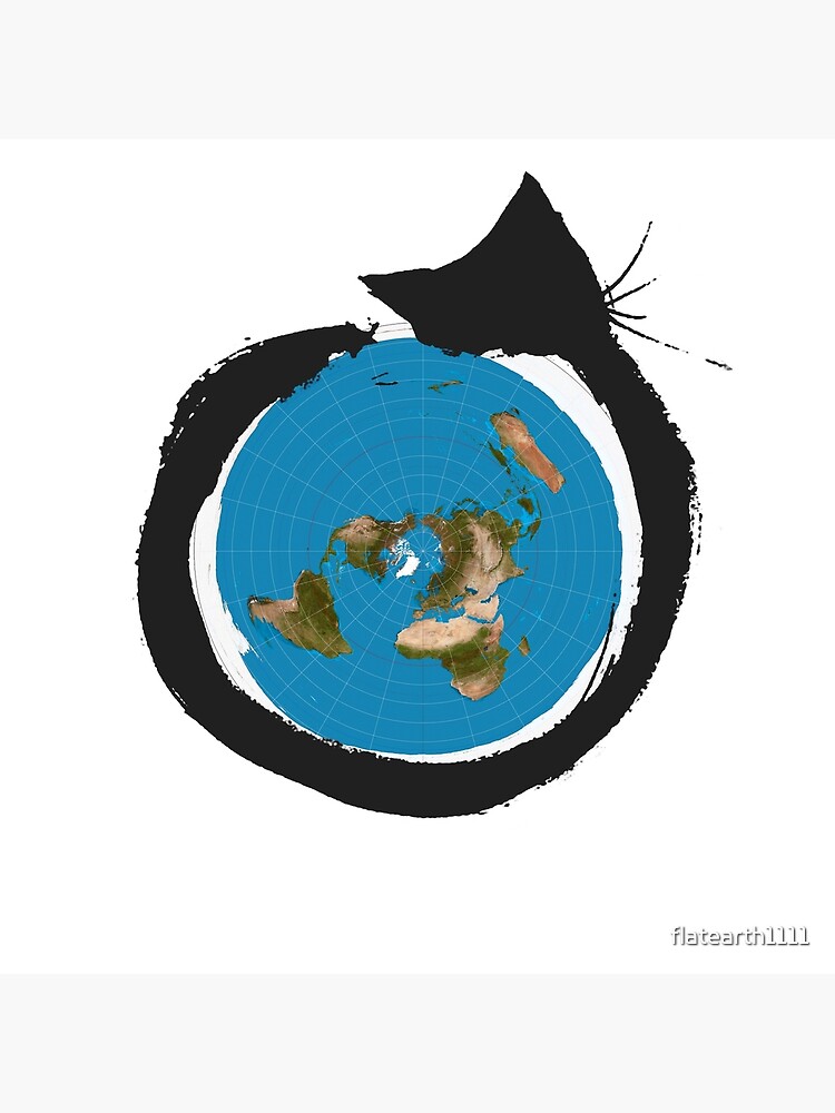 "Flat Earth Designs- CLASSIC MAP CAT EARTH LOGO ONLY" Poster for Sale ...