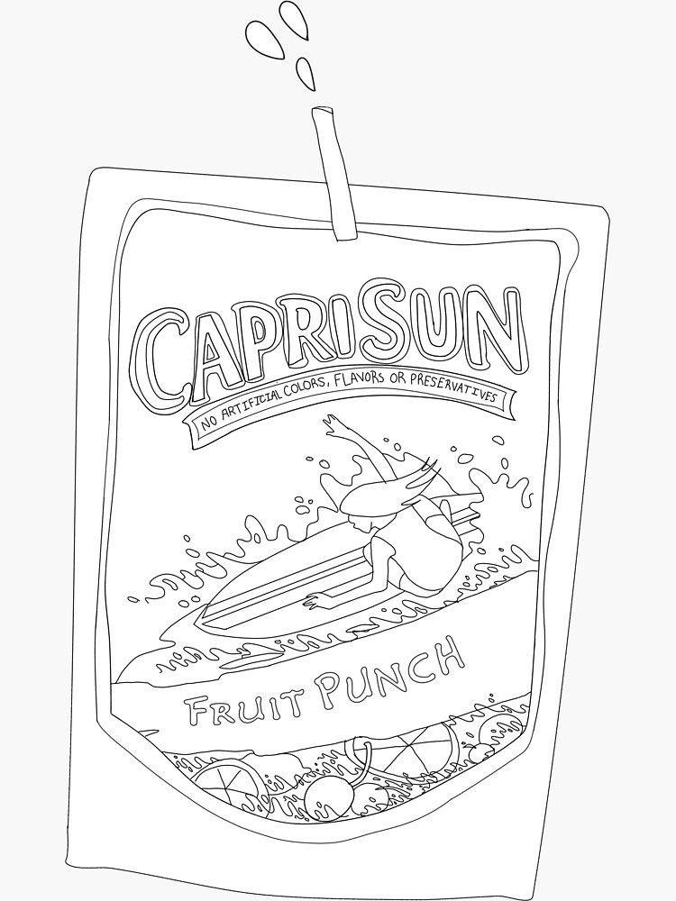 "capri sun (black&white)" Sticker for Sale by @faztcat ig (kacey ...
