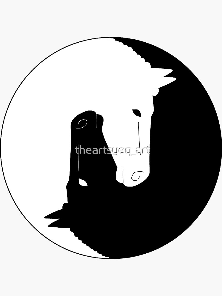 "Horse yin yang" Sticker for Sale by jf-equineart | Redbubble