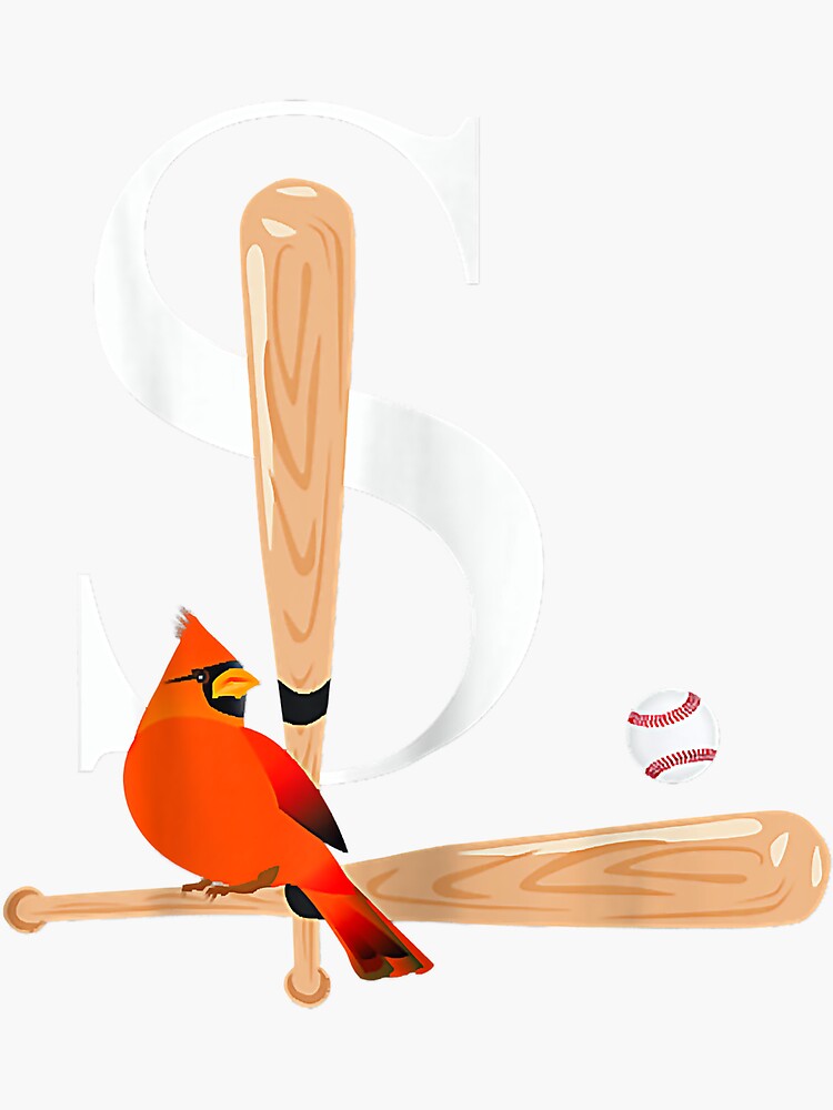 "Saint Louis Red Cardinal Bird Font Design " Sticker by jaretssiramsey ...