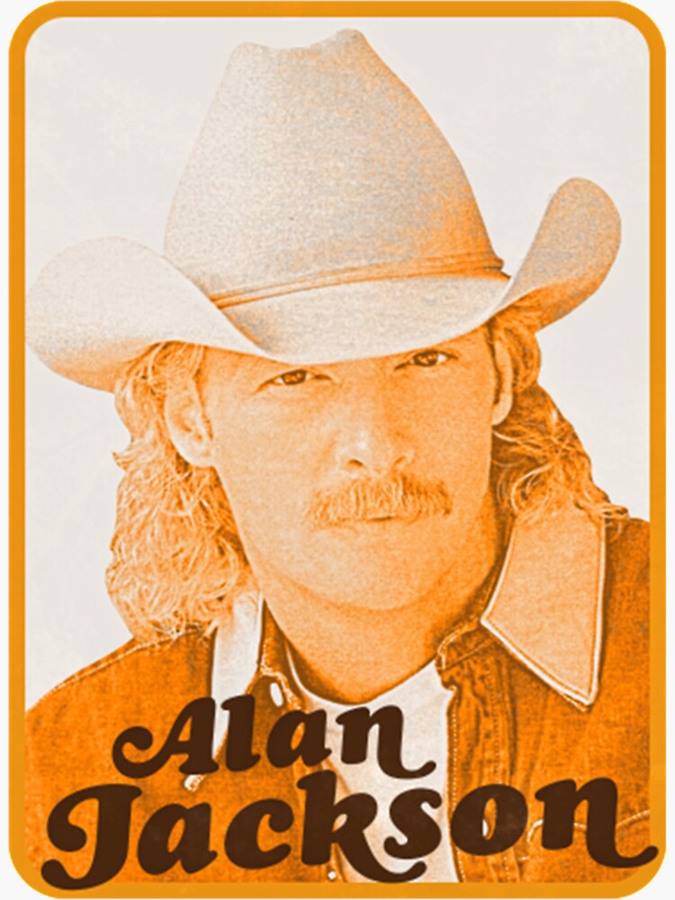 "Alan Jackson Tribute Retro Country Fan Art " Sticker by MarCheshier ...