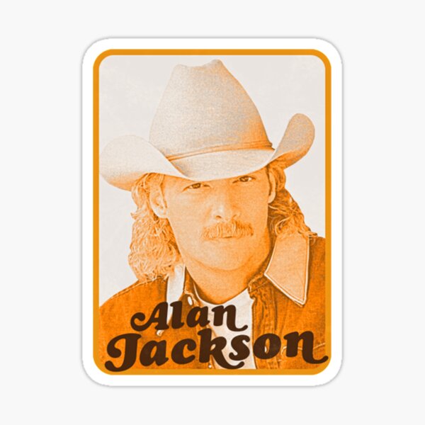 "Alan Jackson Tribute Retro Country Fan Art " Sticker by MarCheshier ...
