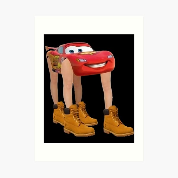 "Lightning McQueen With Legs " Art Print for Sale by EMBROIDERYPRINz ...