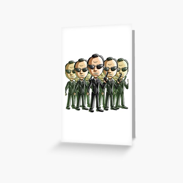 "Chibi Agent Smith (group) - Matrix" Greeting Card by aziliart | Redbubble