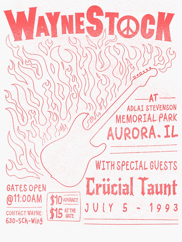 "Waynestock" Sticker by gxvobc | Redbubble