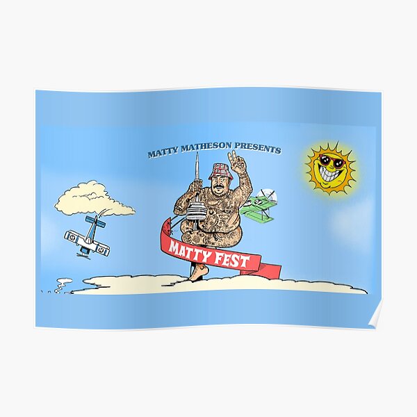 Poster « Matty Fest Matty Matheson Funny Hi Meme Billet d'avion », par ...