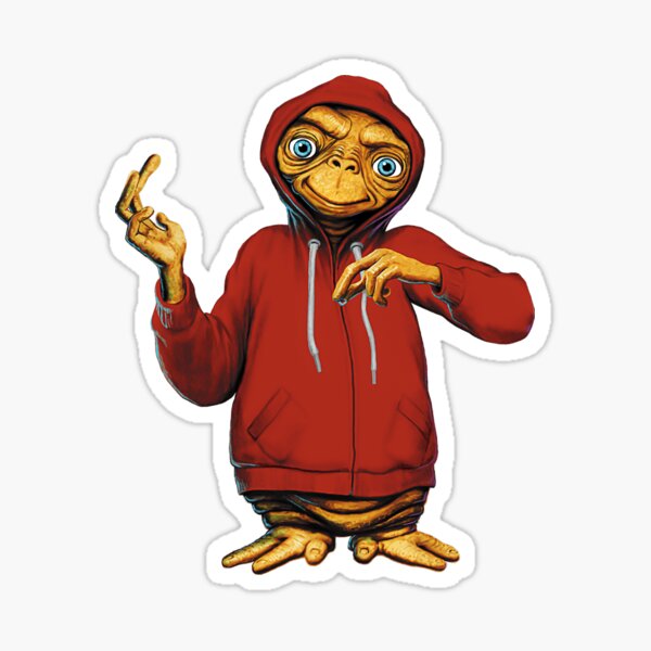 "Extra Terrestrial red hoode" Sticker for Sale by elmafuentes | Redbubble