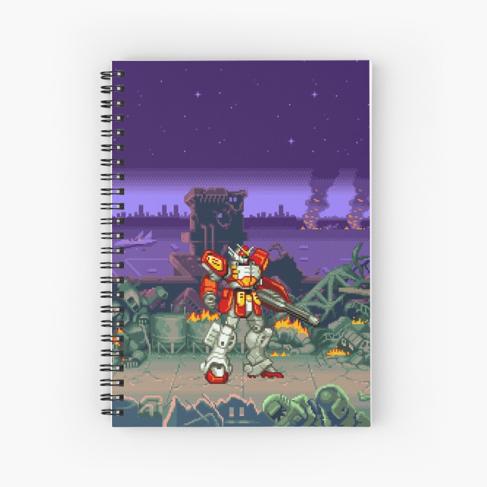 "Heavyarms: Gundam Wing Pixel Art" Spiral Notebook by ThrowbackToons ...