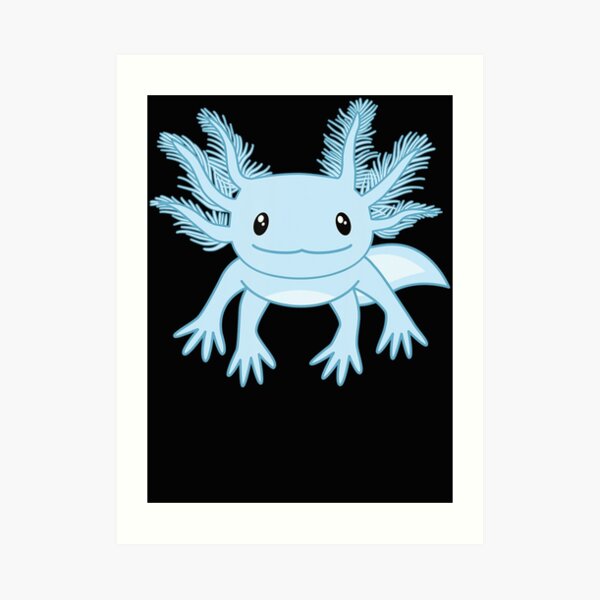 "Cute Blue Axolotl Kawaii Aesthetic Axolotls" Art Print for Sale by ...