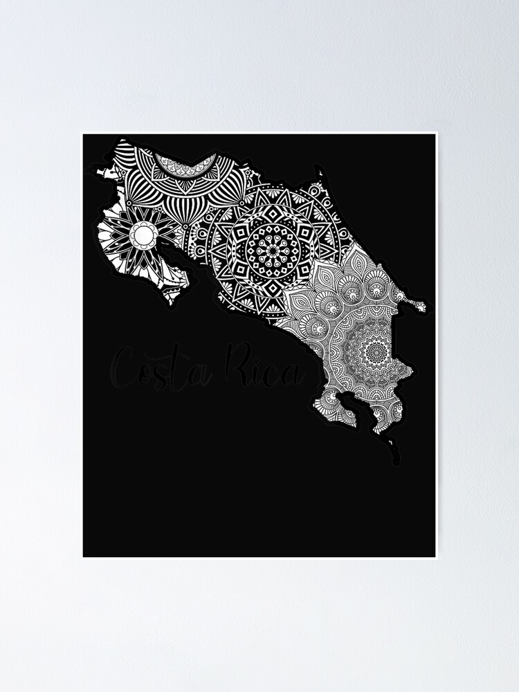 Póster «Recuerdos de Costa Rica Mandala de Costa Rica Mapa Pura Vida ...