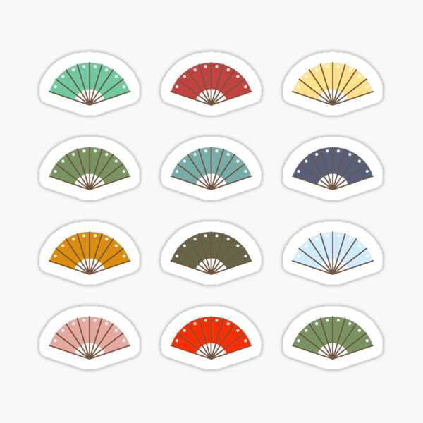 "Japanese Hand Fans Stickers" Sticker for Sale by HCreatives | Redbubble