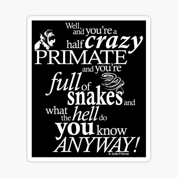 "Crazy Primate (2)" Sticker by JennK777 | Redbubble