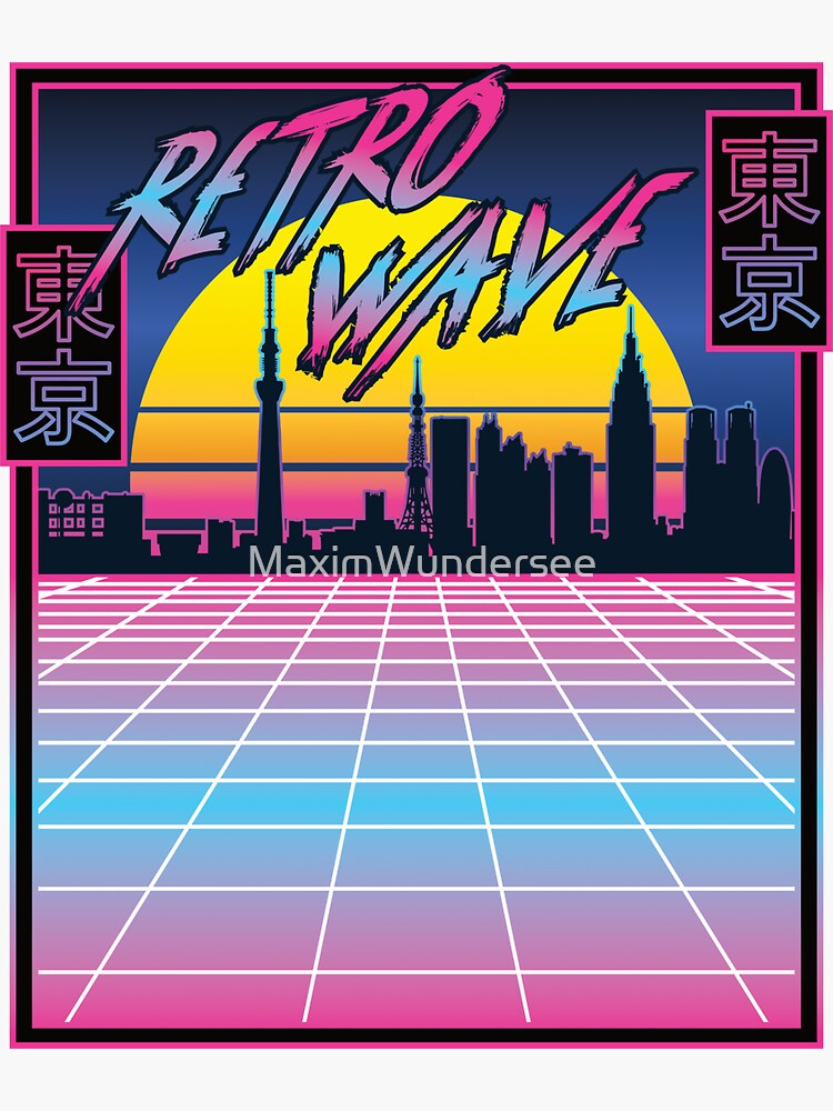 "Retro Tokyo retrowave 80s streetwear" Sticker by MaximWundersee ...