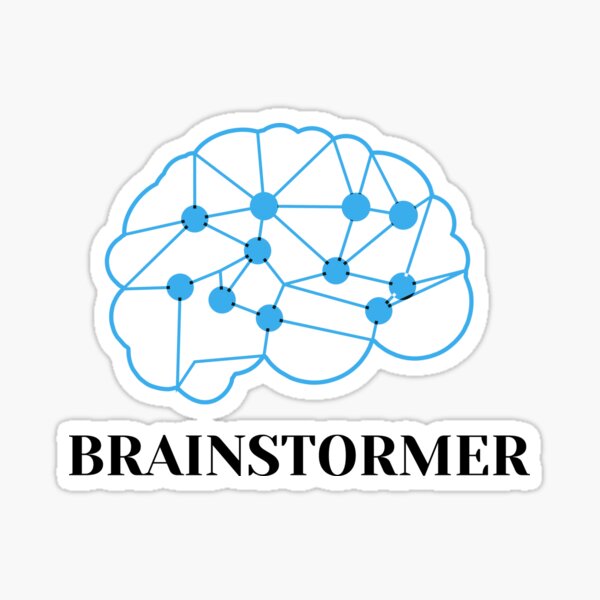 "brainstorming design for brainstormer," Sticker by Voade | Redbubble