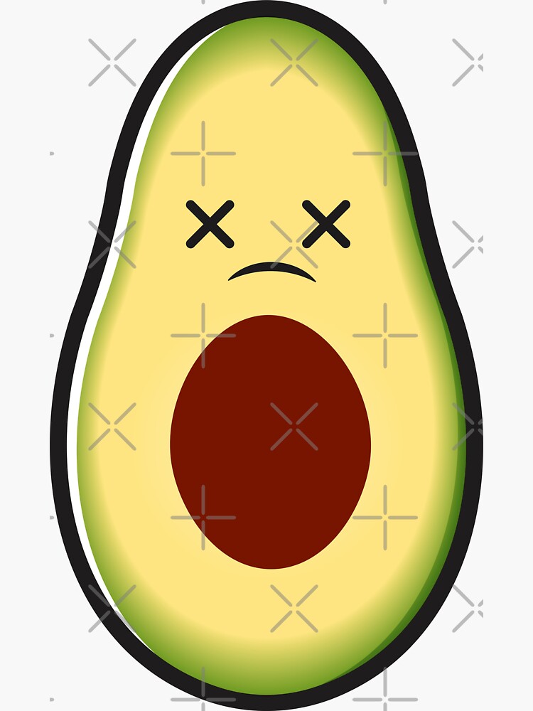 "Sick Avocado, Cute Fruit" Sticker by KawaiSticker | Redbubble