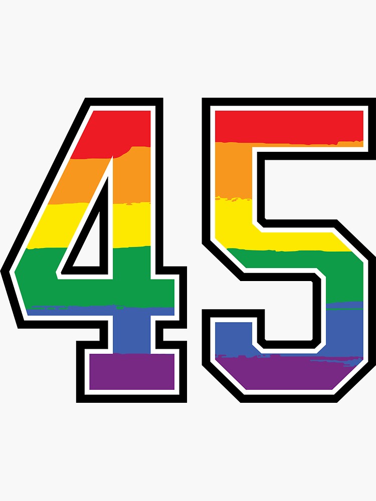 "Number 45 Rainbow LGBT pride forty five" Sticker for Sale by ...