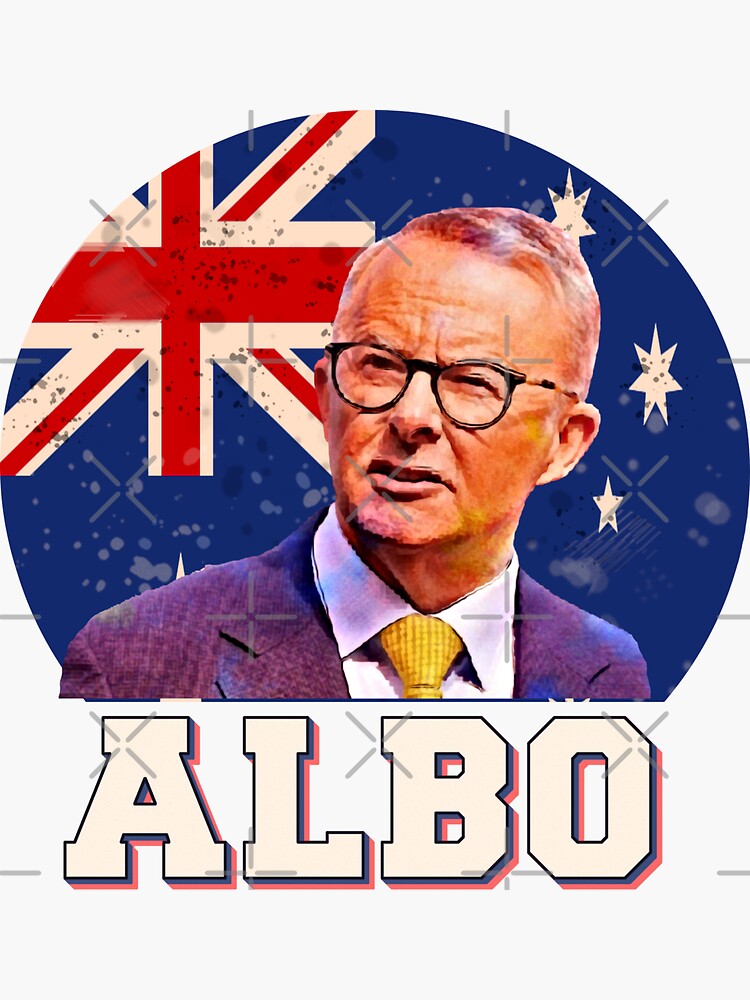 "Australian Labor Party | albo | Australian flag retro 2022" Sticker ...