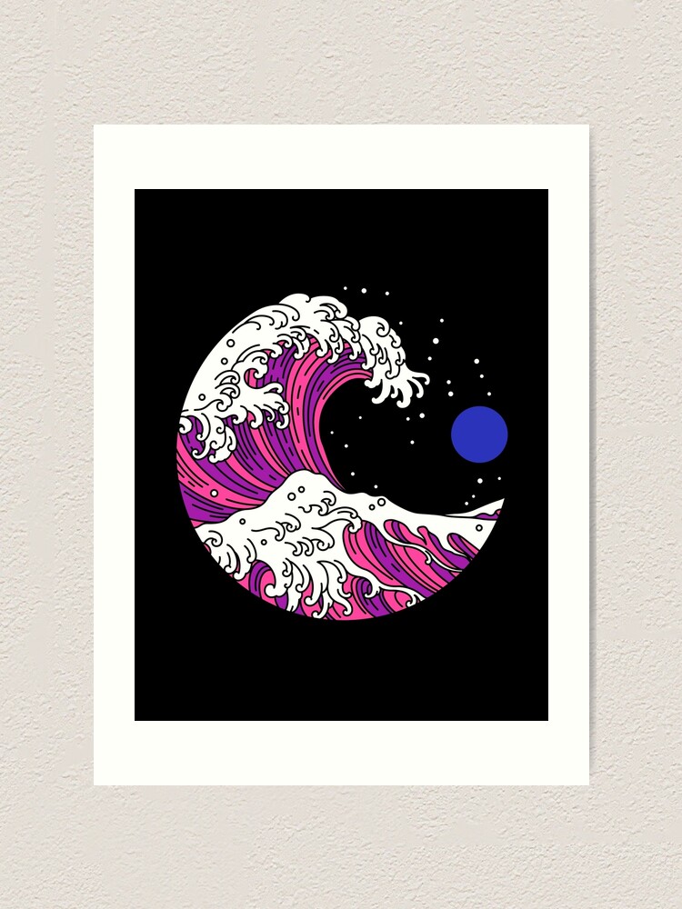 "Circular Japanese Gender Fluid Wave with Night Sky. Genderfluid Pride ...