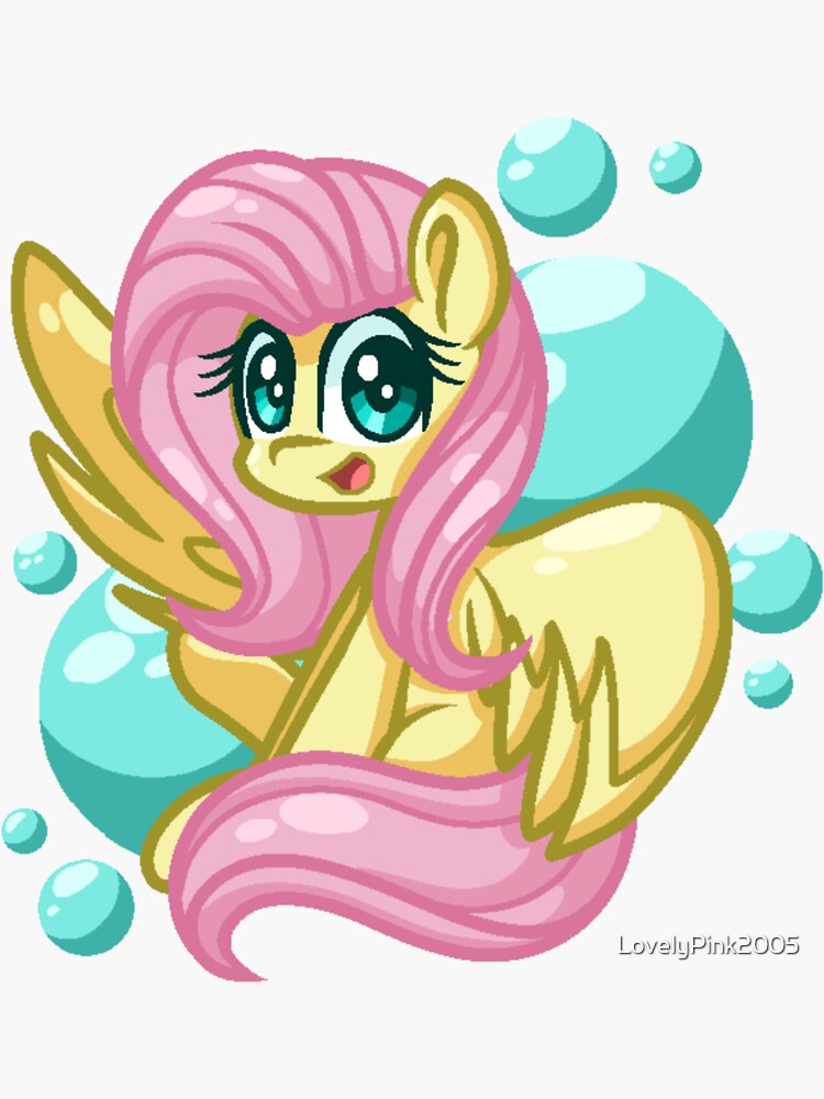 "Chibi Fluttershy" Sticker by LovelyPink2005 | Redbubble