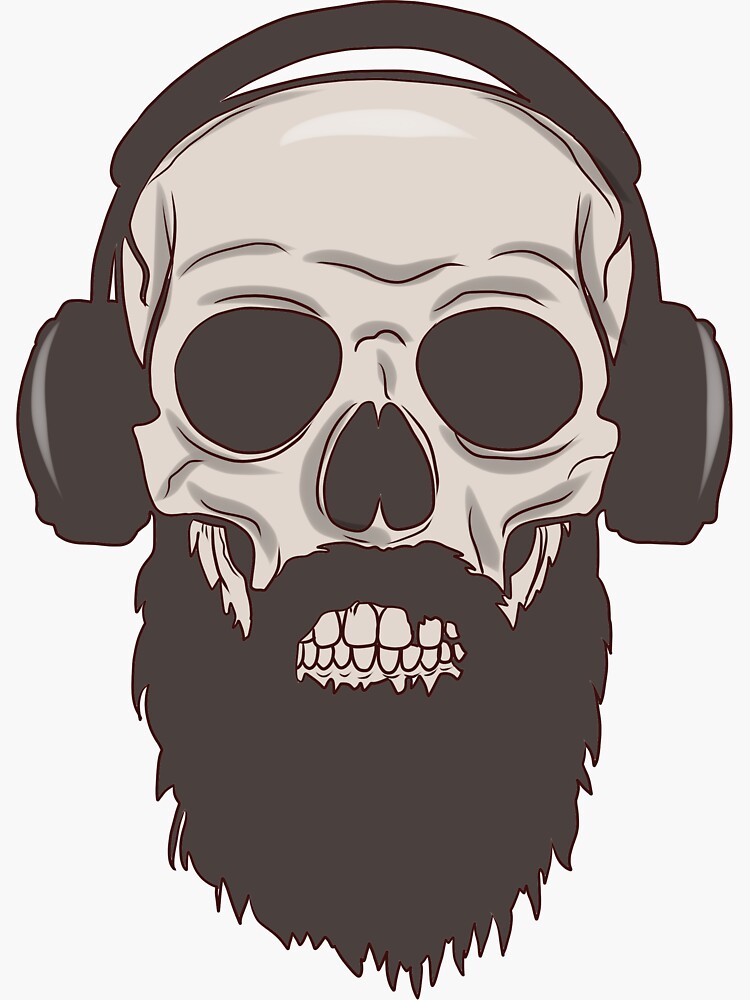 "Bearded Skull" Sticker by MarjanHristov | Redbubble