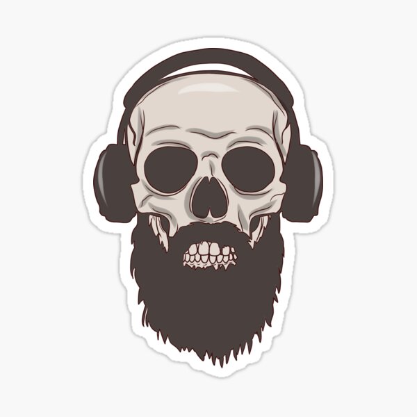 "Bearded Skull" Sticker by MarjanHristov | Redbubble
