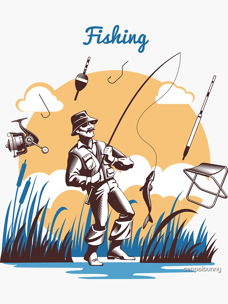 "I Can't Stop Fishing Introverts, Fishing guy man" Sticker by ...