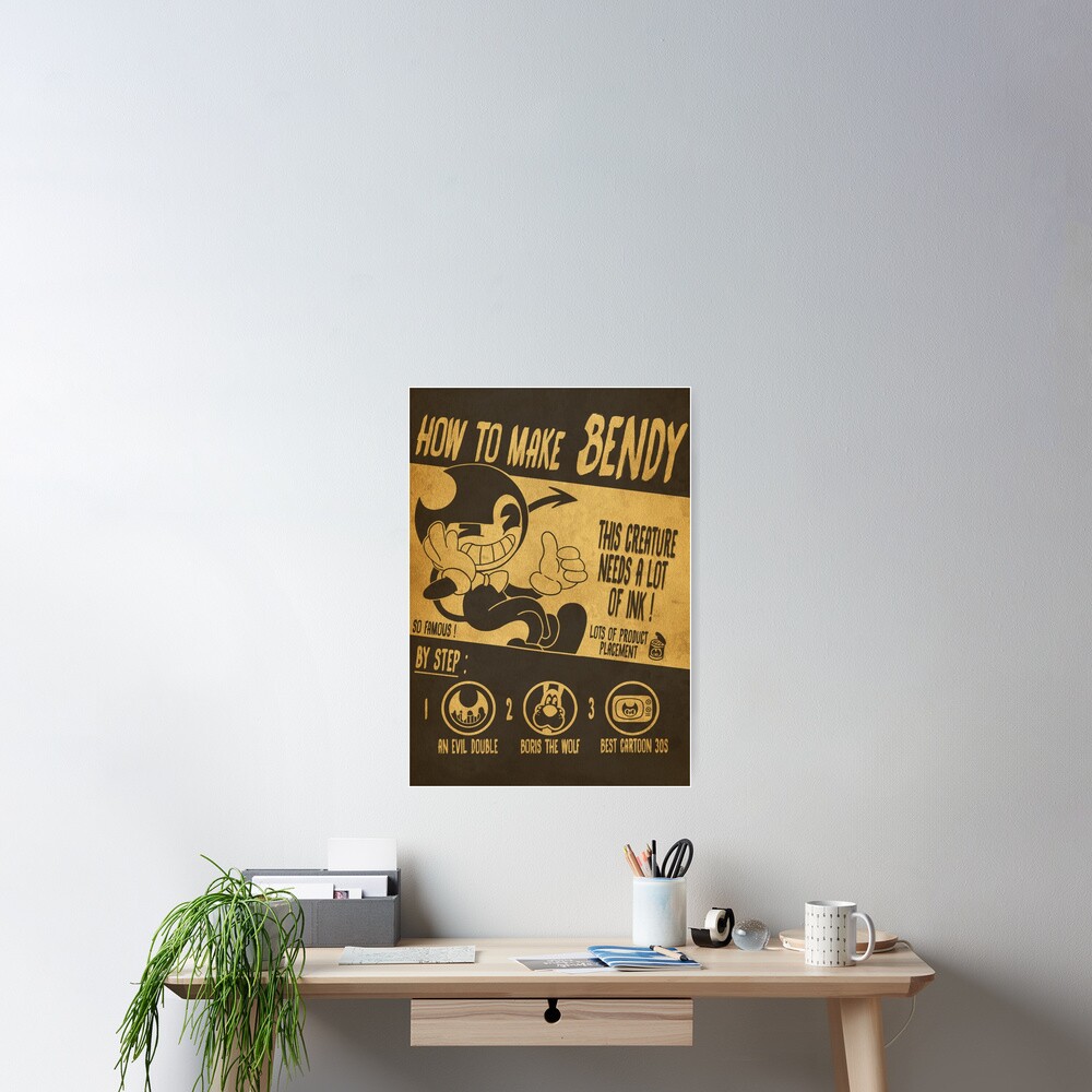 "Bendy poster - cartoon style" Poster for Sale by artworms | Redbubble