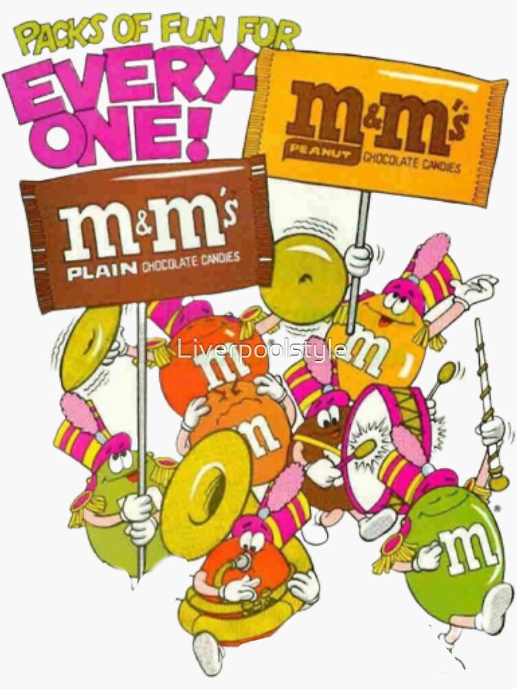 "M&m’s ,funny M&m’s illustration " Sticker for Sale by Liverpoolstyle ...