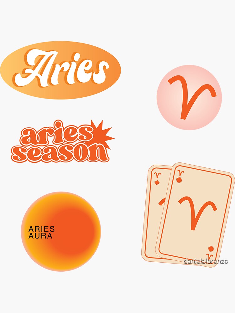 "Aries Zodiac Sign Sticker Pack" Sticker for Sale by danielalorenzo ...