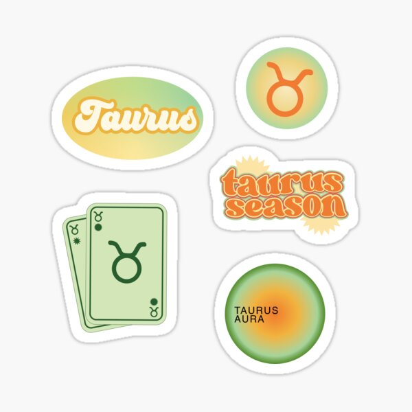 "Taurus Astrology Sign Sticker Pack" Sticker by danielalorenzo | Redbubble
