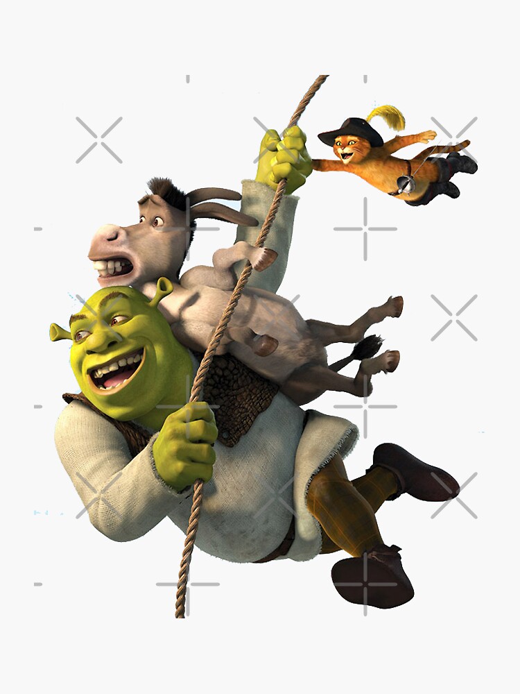 "Shrek having fun with his friends" Sticker by EarthJoy345 | Redbubble