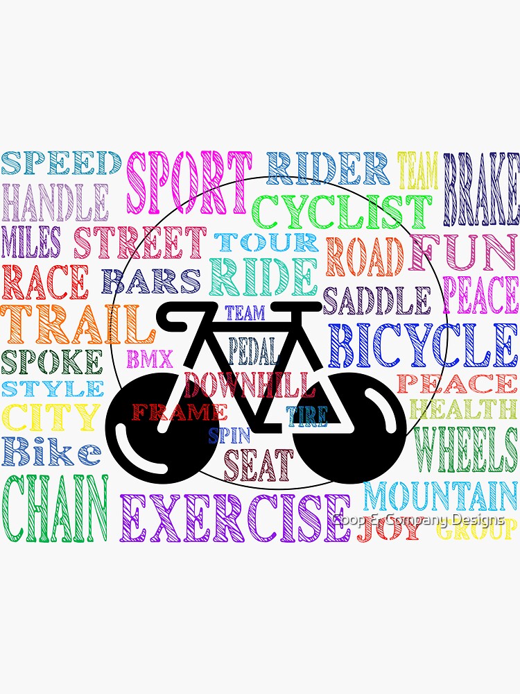 "Bicycle Word Art " Sticker by CCD2022 | Redbubble