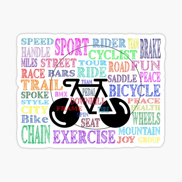 "Bicycle Word Art " Sticker by CCD2022 | Redbubble