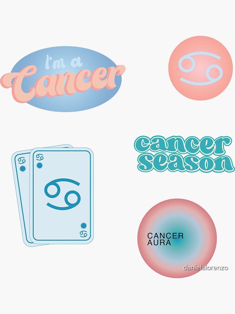 "Cancer Astrology Sign Sticker Pack" Sticker for Sale by danielalorenzo ...