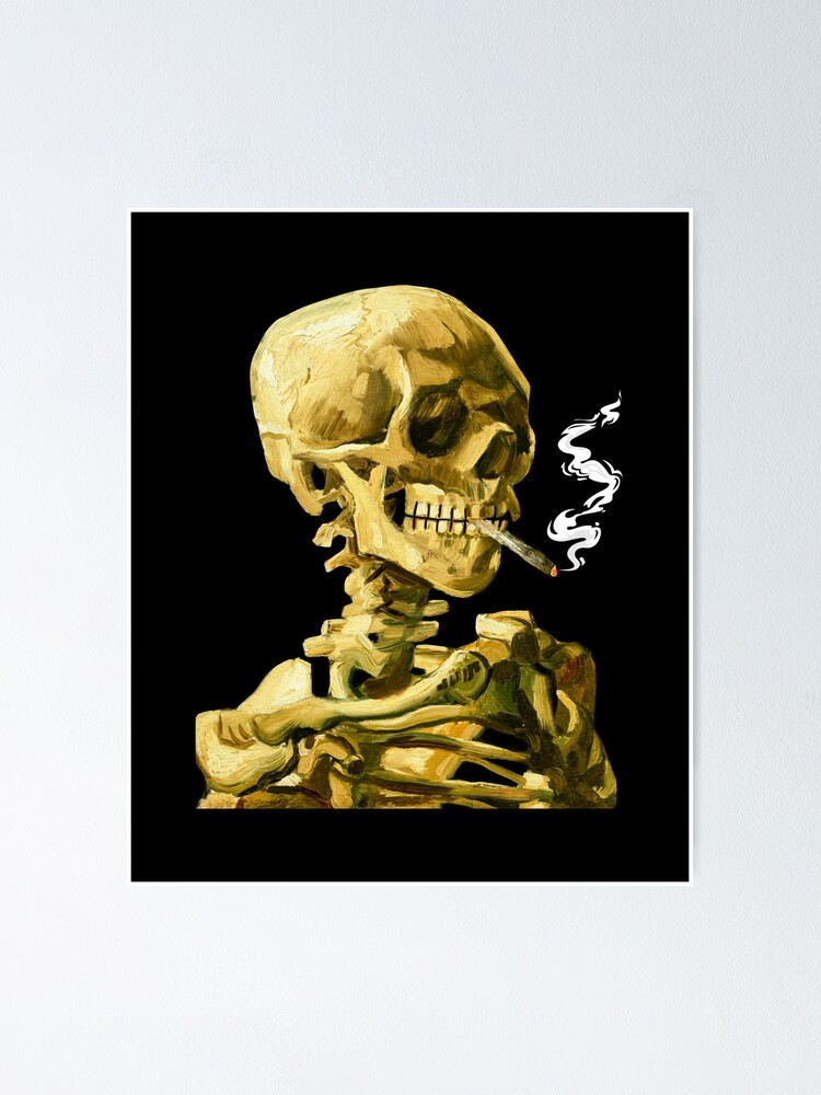 "Vincent van Gogh - Head of a skeleton with a burning cigarette ...