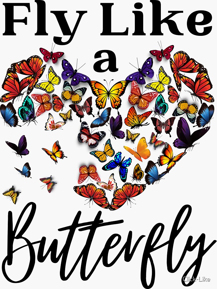 "Fly like a Butterfly" Sticker for Sale by Click-Like | Redbubble