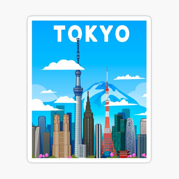 "Travel to Tokyo" Sticker by HAMCHK | Redbubble