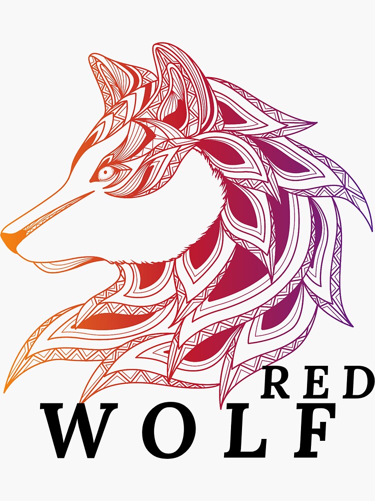 "Red Wolf " Sticker by Nickky66 | Redbubble