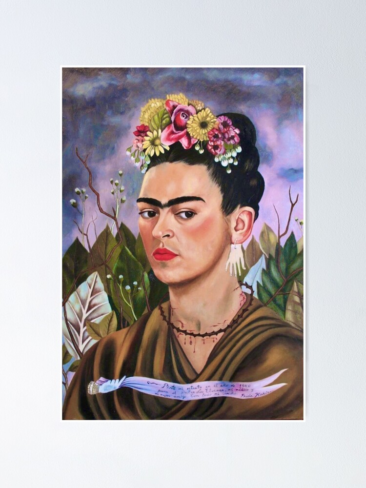 "Self Portrait Dedicated to Dr Eloesser by Frida Kahlo" Poster for Sale ...