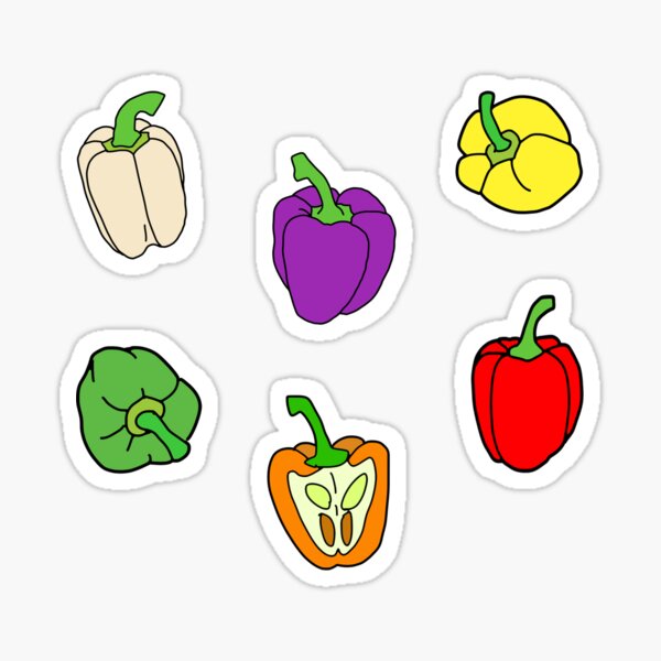 "Colorful Bell Peppers" Sticker for Sale by maxleeart | Redbubble