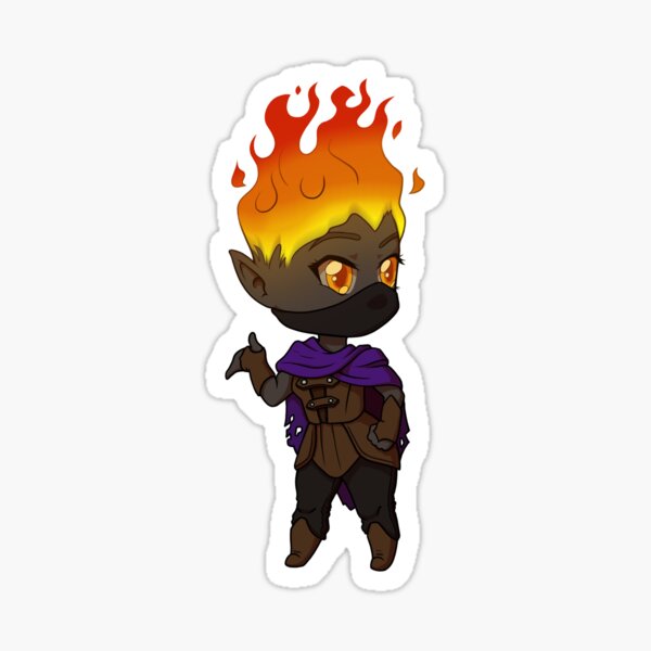 "Fire Genasi Rouge" Sticker for Sale by TheShyestShire | Redbubble