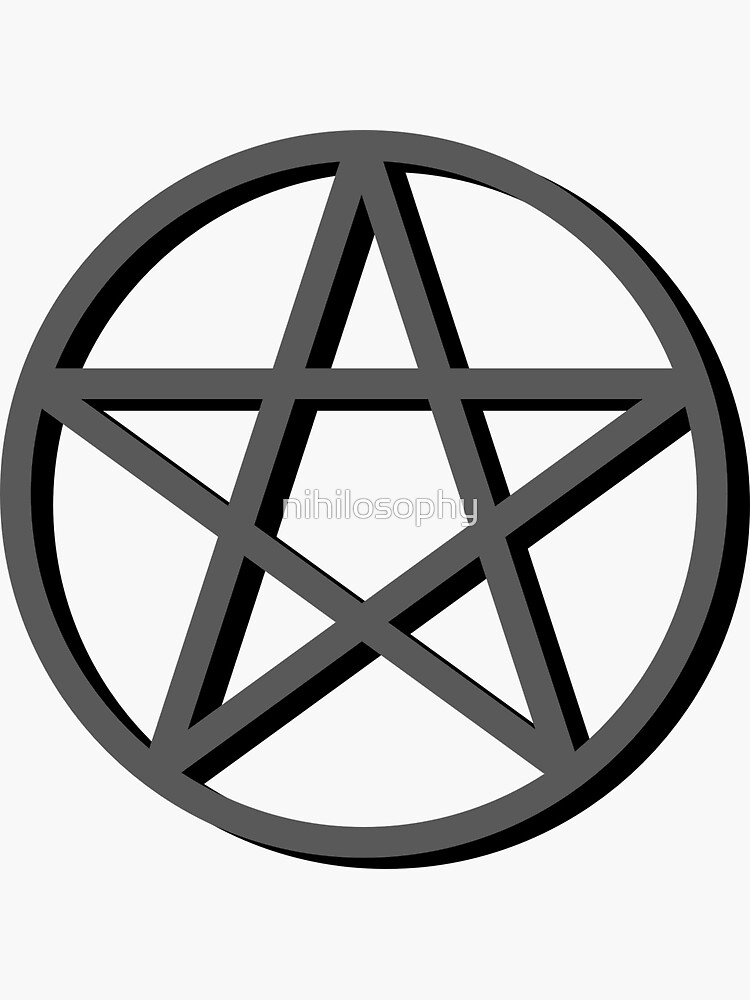 "3D pentacle pentagram circle" Sticker by nihilosophy | Redbubble