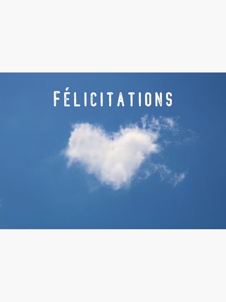 "French congratulations card with love heart cloud " Greeting Card for ...