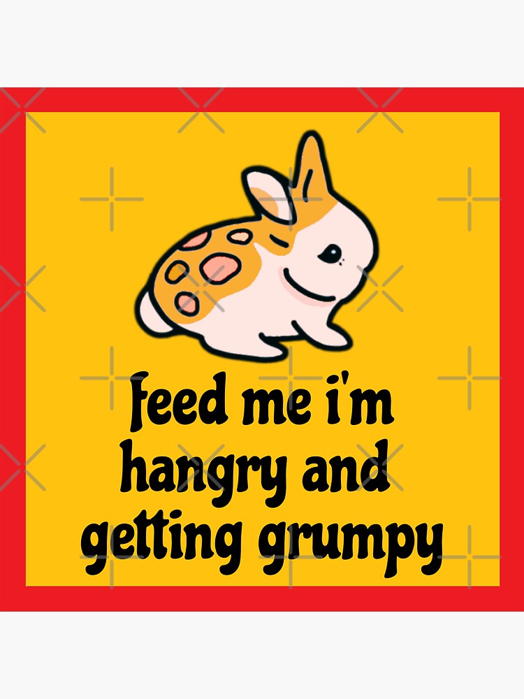 "Feed Me Im Hangry and Getting Grumpy Hungry Little Bunny Needs Food ...