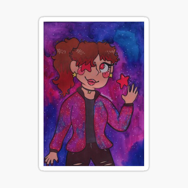 "Galaxy girl" Sticker for Sale by hannahhiro | Redbubble