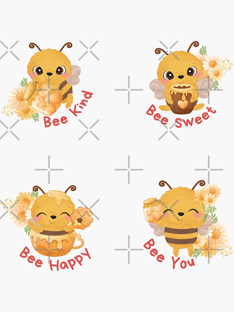 "Bee Kind, Bee Sweet, Bee Happy, Bee You | Cute Bee & Floral Pattern ...
