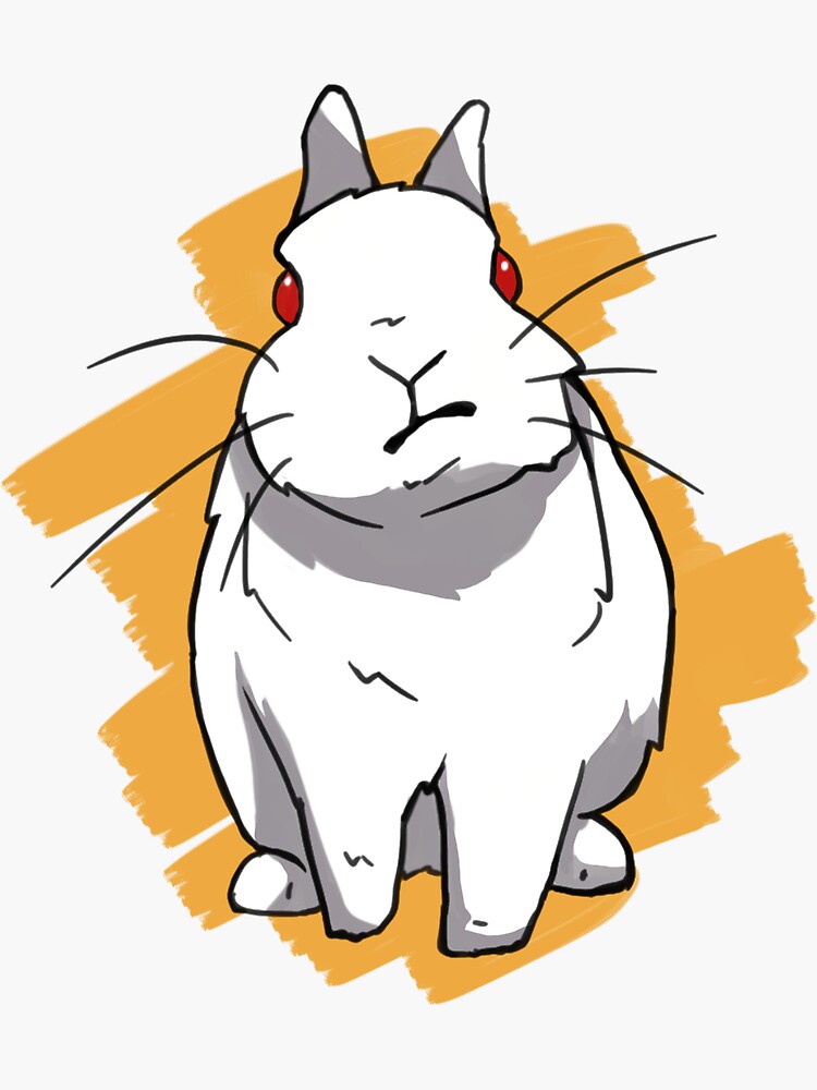 "The Angry Rabbit" Sticker for Sale by thebunnylady | Redbubble