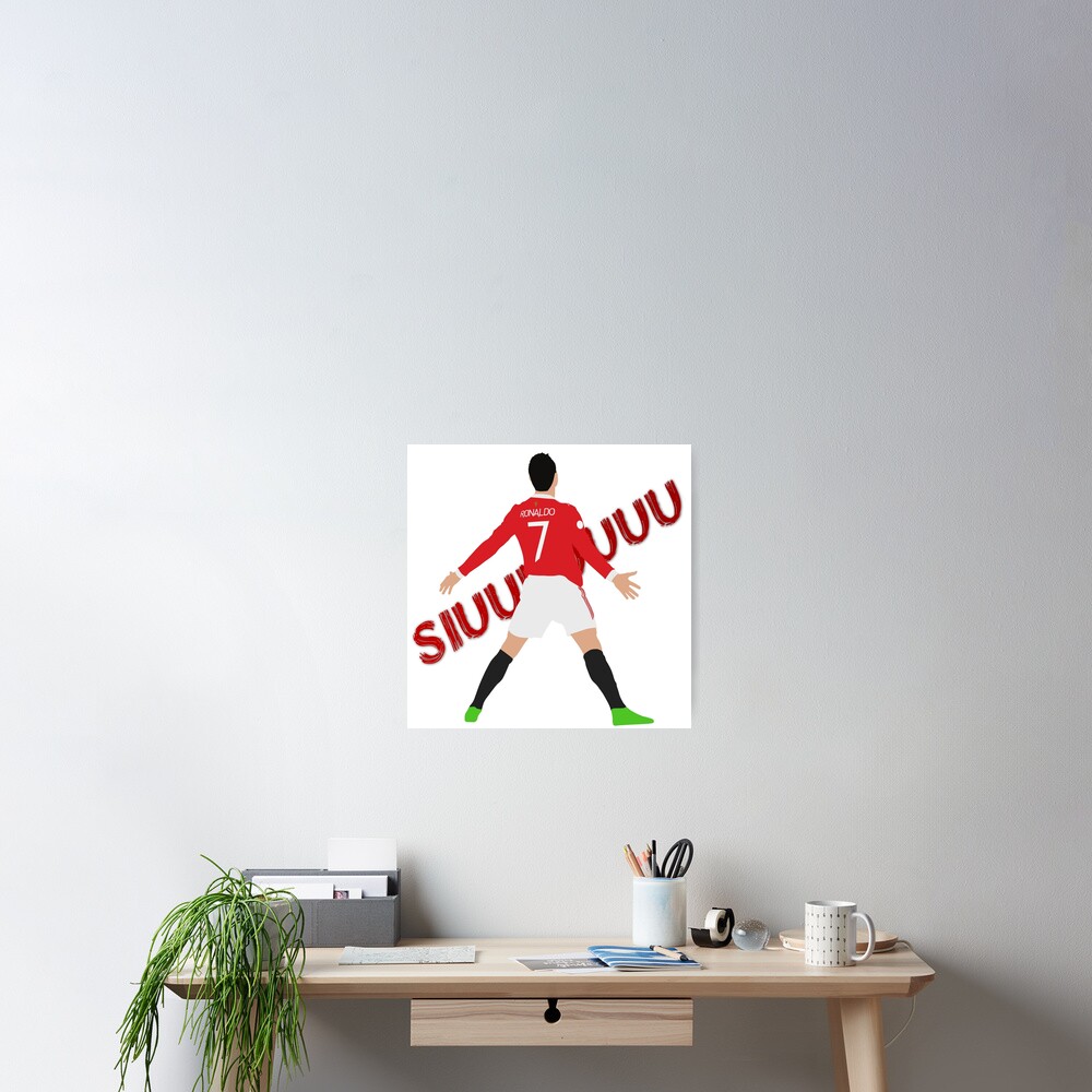 "Cristano Ronaldo Celebration Block Art SIUUUU with text" Poster for ...