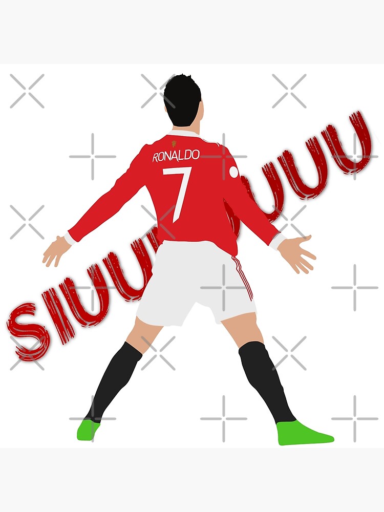 "Cristano Ronaldo Celebration Block Art SIUUUU with text" Poster for ...