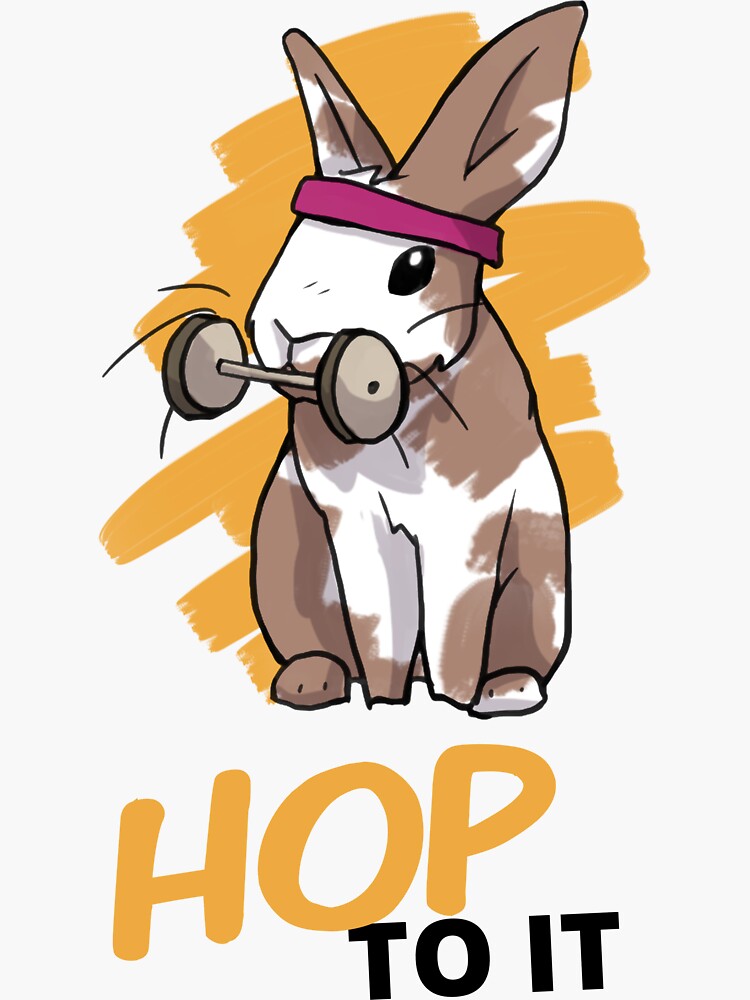 "Hop To It Bunny Rabbit!" Sticker for Sale by thebunnylady | Redbubble